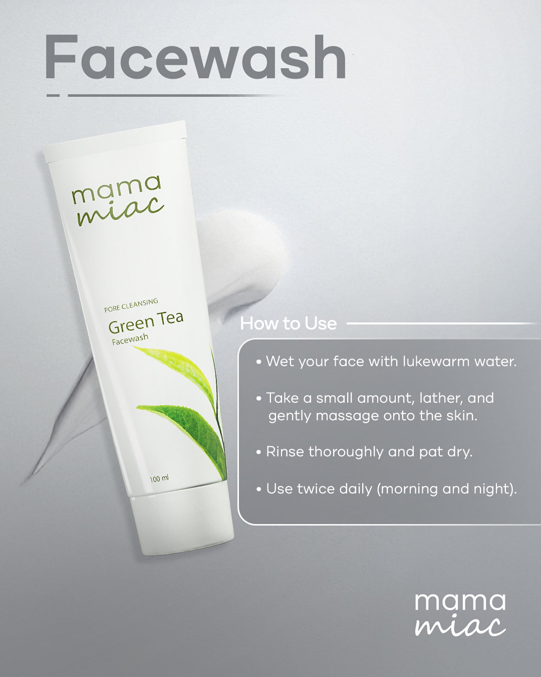 Green Tea Face Wash – Mamamiac